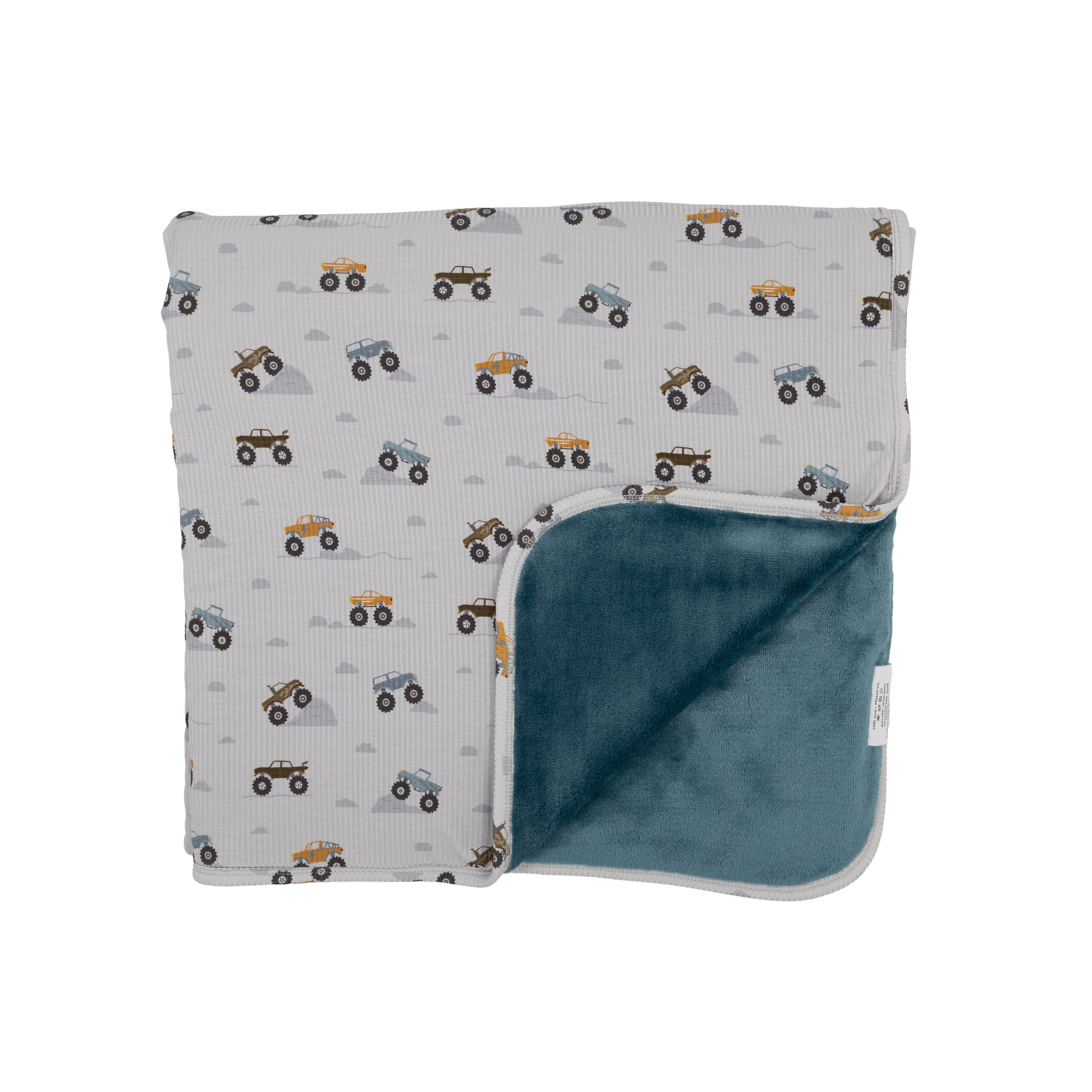 Monster Trucks Small Ribbed Toddler Blanket – Brave Little Ones