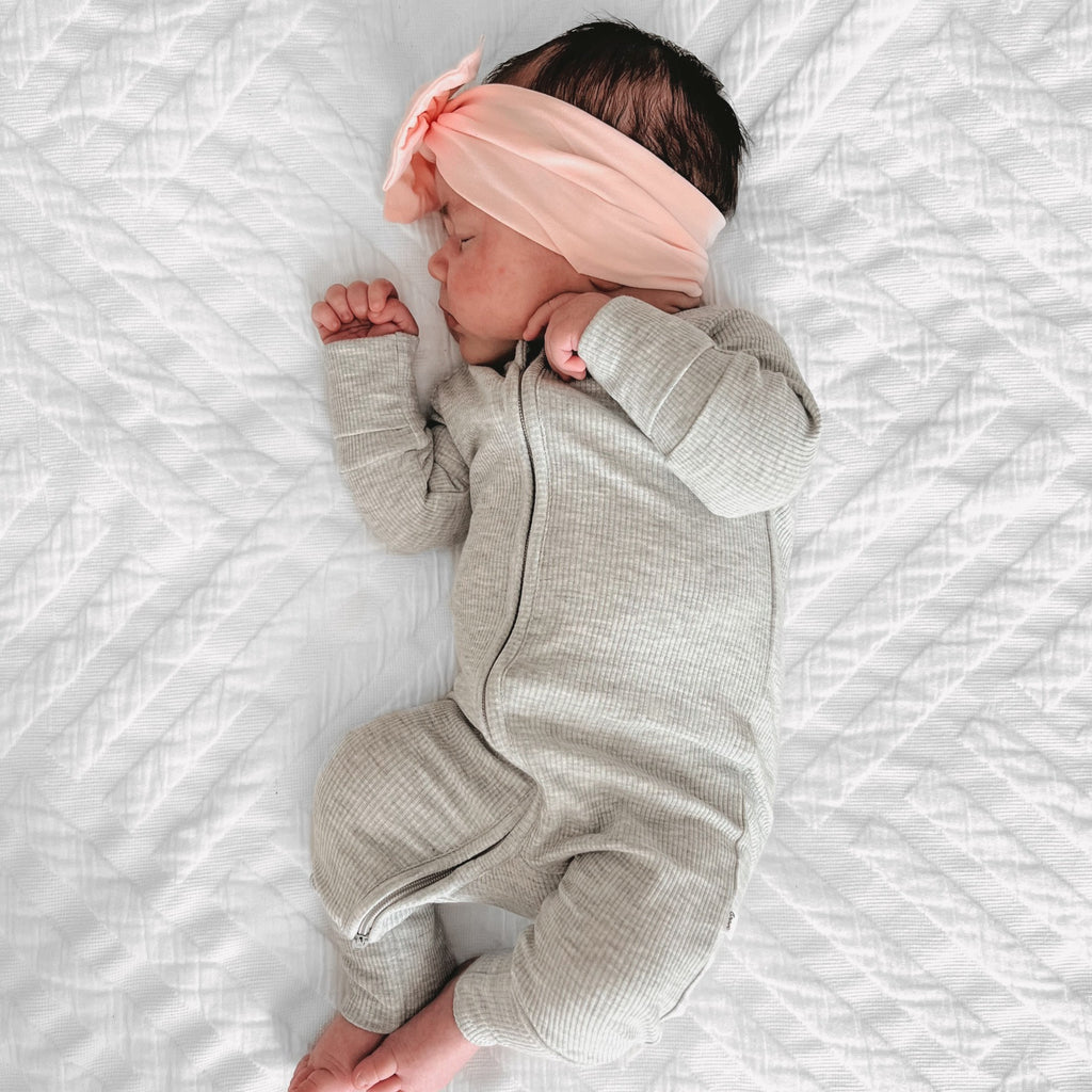 Heather Gray Small Ribbed Zip Romper – Brave Little Ones